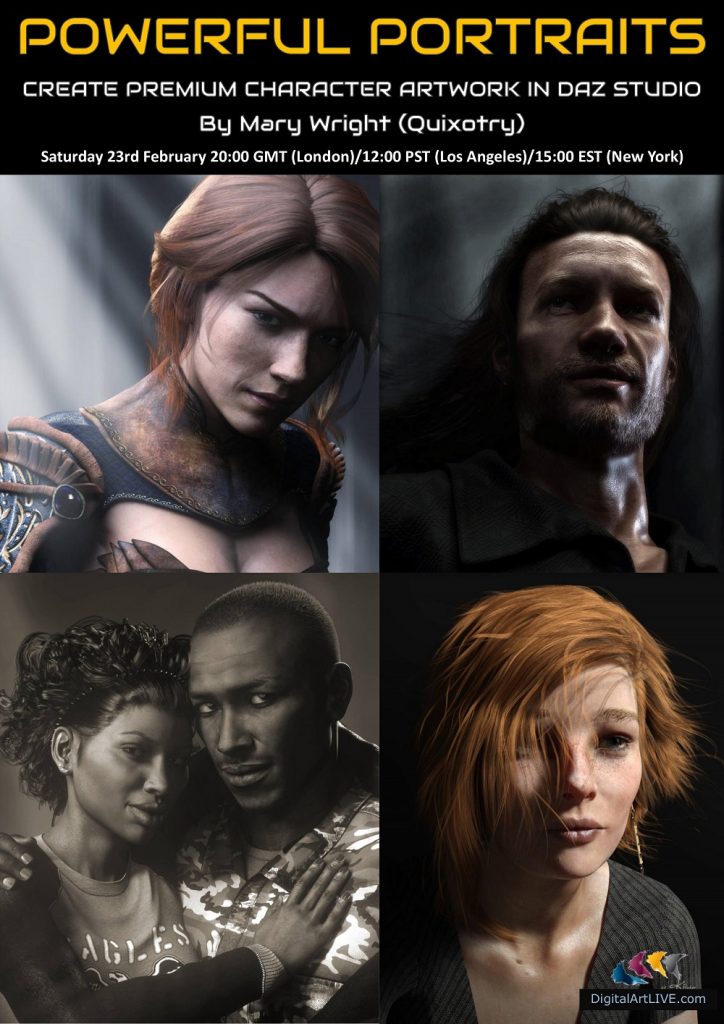 DAZ Studio : Powerful Portraits | Digital Art Live